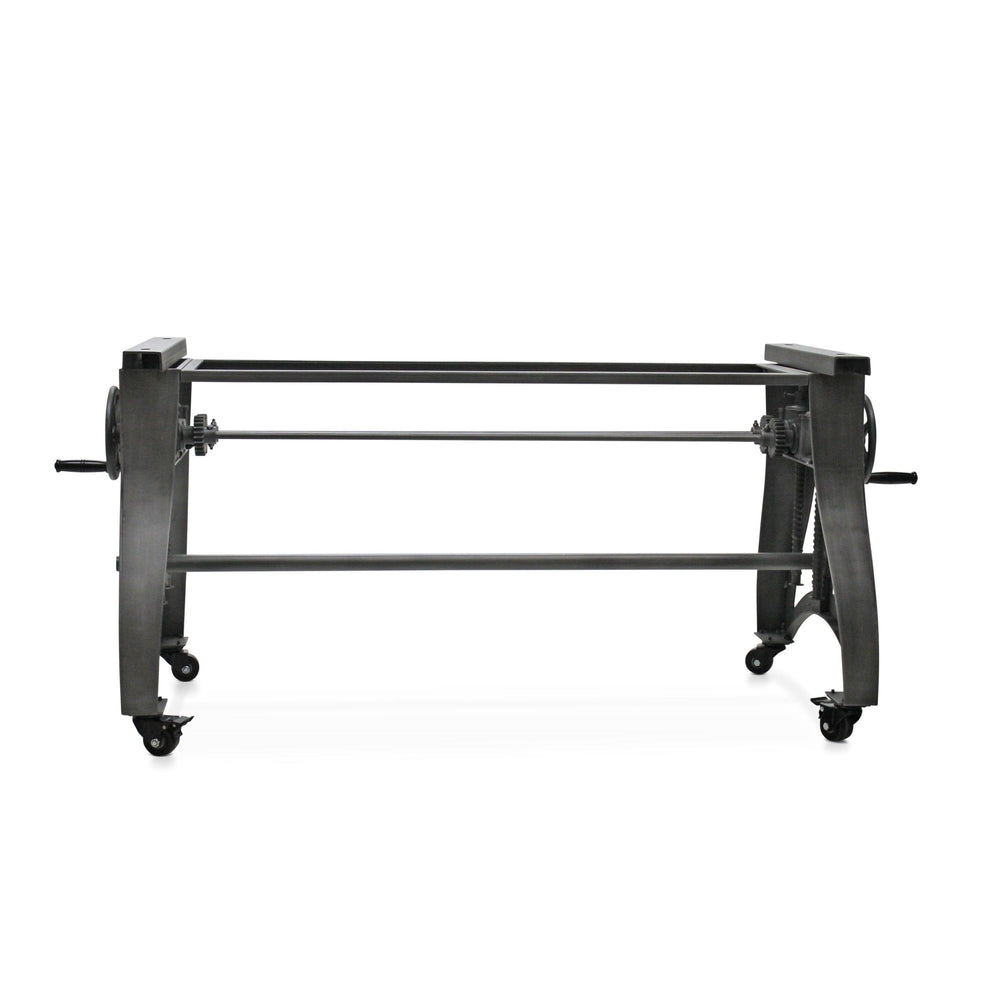 Crescent Industrial Dining Table Base - Adjustable Height - Casters ...
