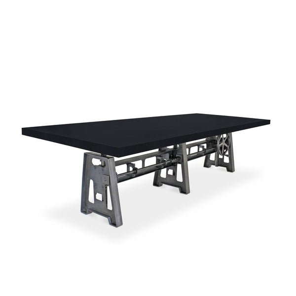 Industrial Communal Table - Cast Iron Base - Adjustable Height - Ebony ...