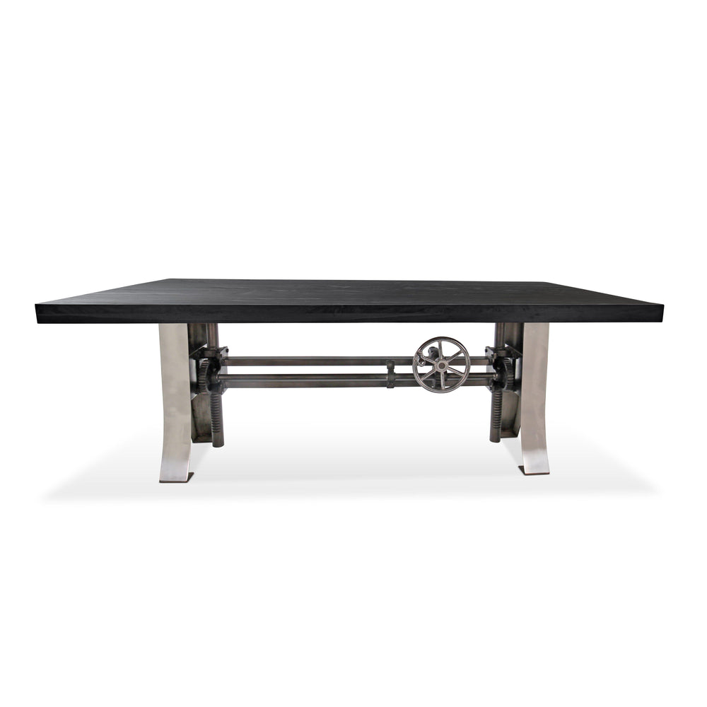 Industrial Dining Table Stainless Steel Adjustable Height - Rustic ...