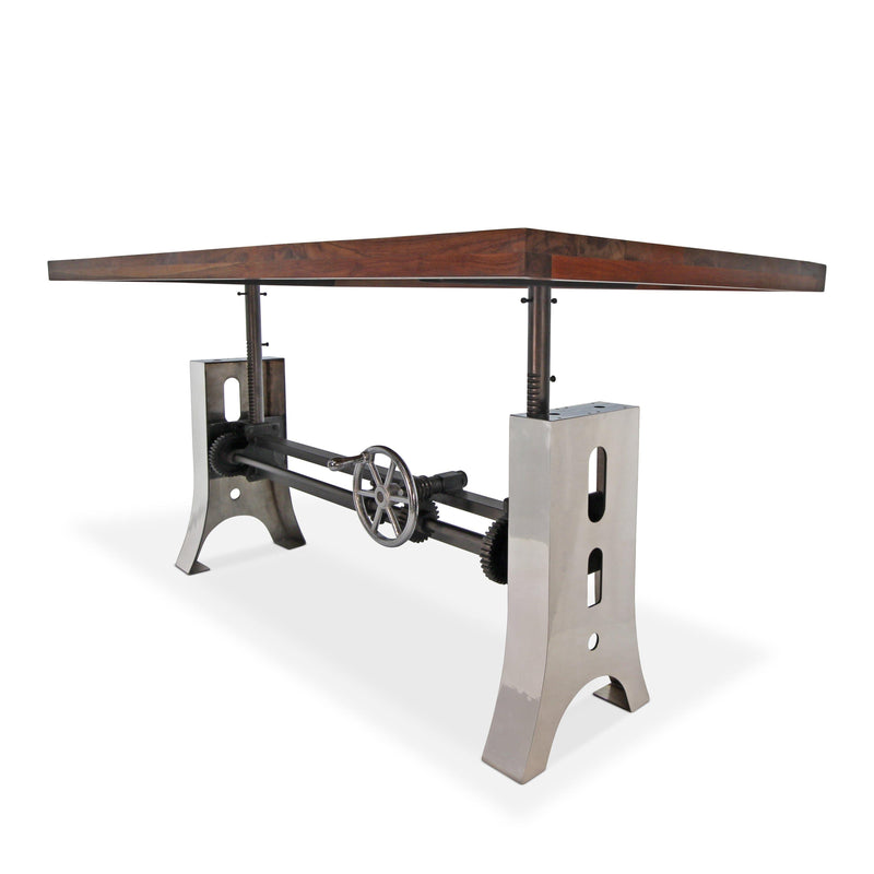 Industrial Dining Table Stainless Steel Adjustable Height - Rustic ...
