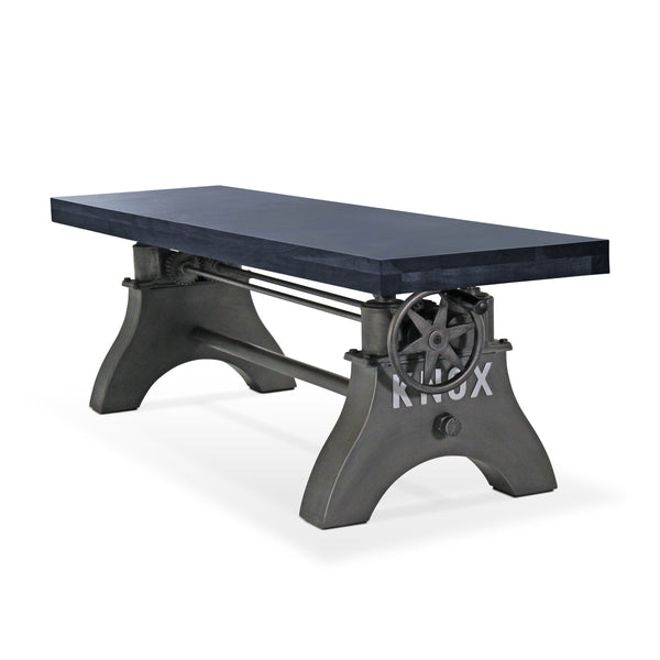 KNOX Adjustable Bench Dining to Bar Height - Industrial Iron Crank ...