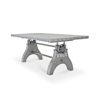 KNOX Adjustable Height Dining Table - Cast Iron Crank Base - Steel Top ...