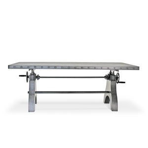KNOX Adjustable Height Dining Table - Cast Iron Crank Base - Steel Top ...