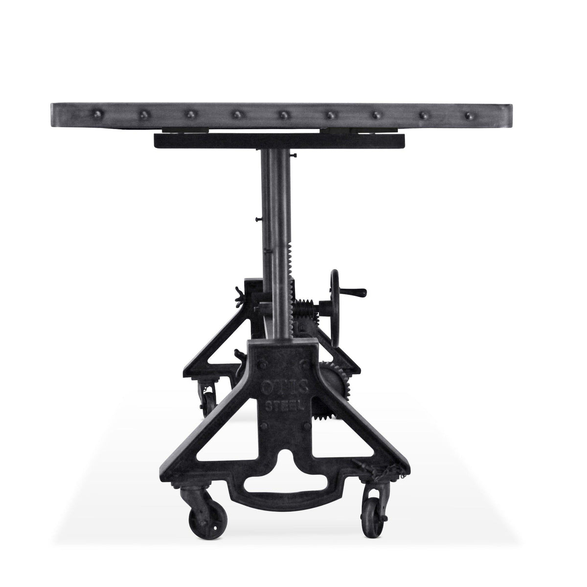 Otis Steel Dining Table - Adjustable Height - Casters - Metal Top ...