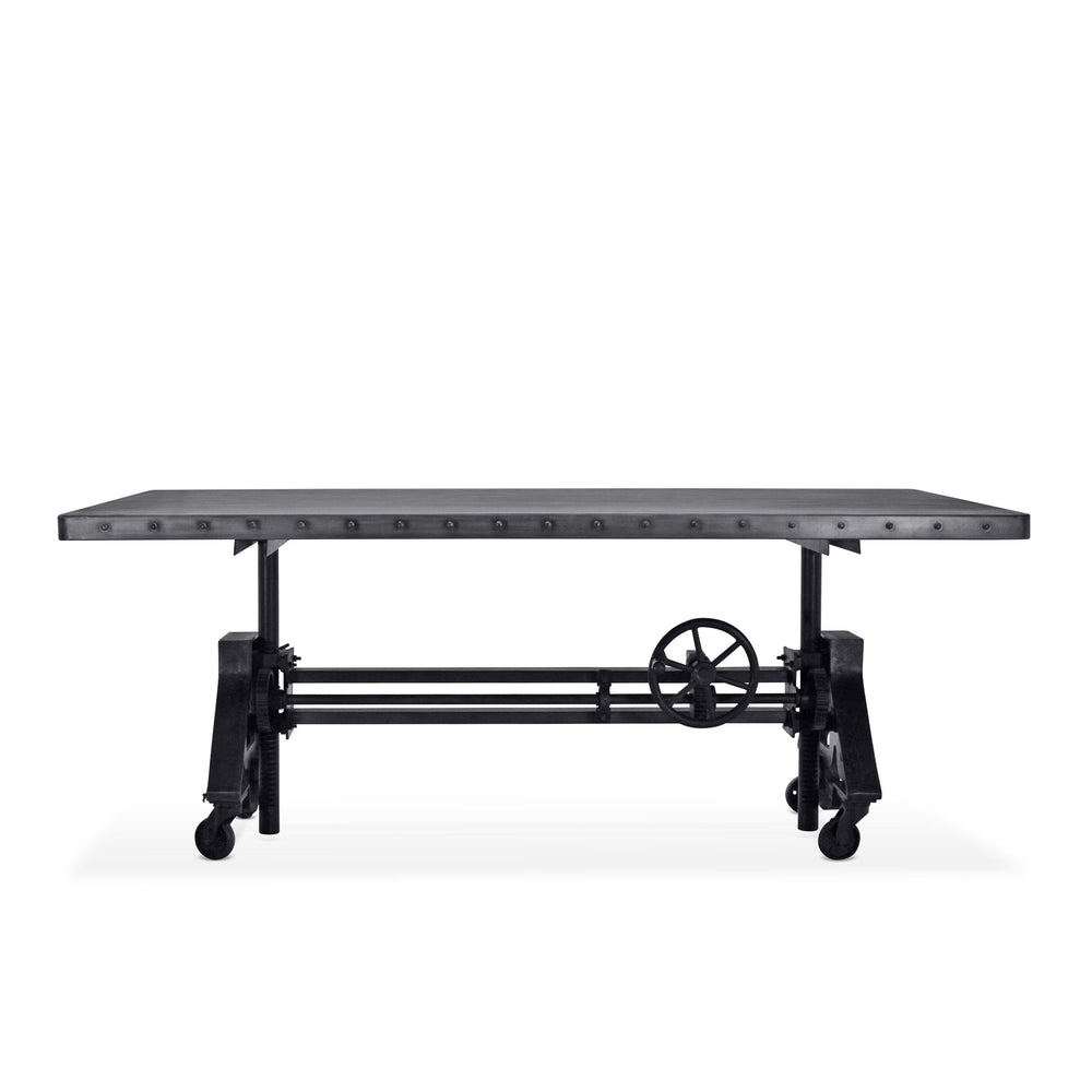 Otis Steel Dining Table - Adjustable Height - Casters - Metal Top ...