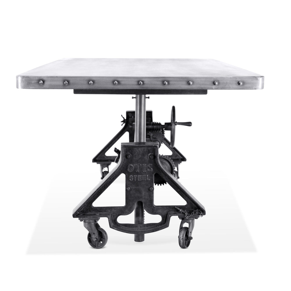 Otis Steel Dining Table - Adjustable Height - Casters - Metal Top ...