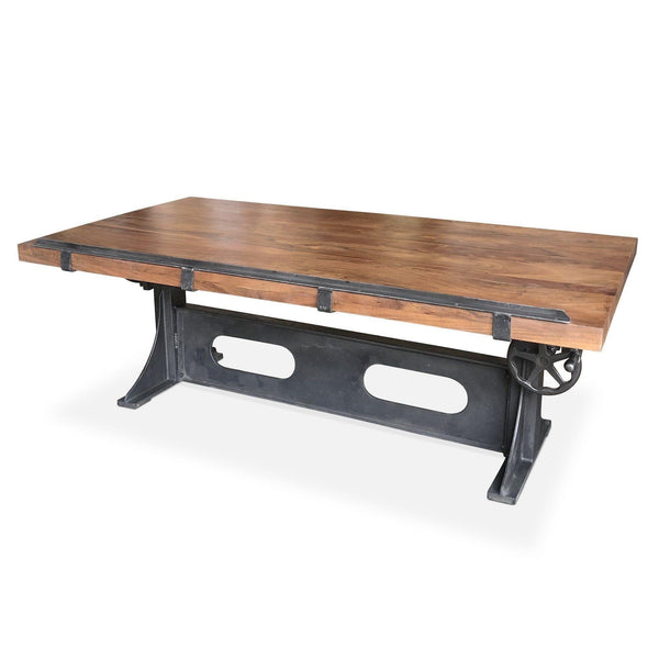 Industrial Adjustable Crank Drafting Desk - Tilt Top - Cast Iron Base ...