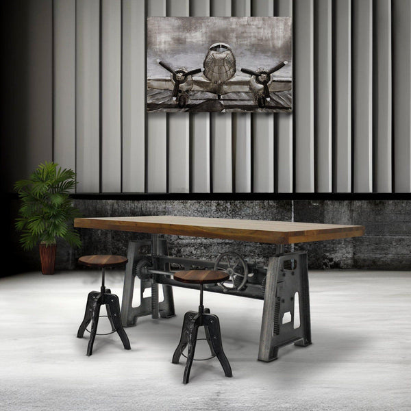 Industrial Writing Table Desk Base - Adjustable Height Sit Stand ...