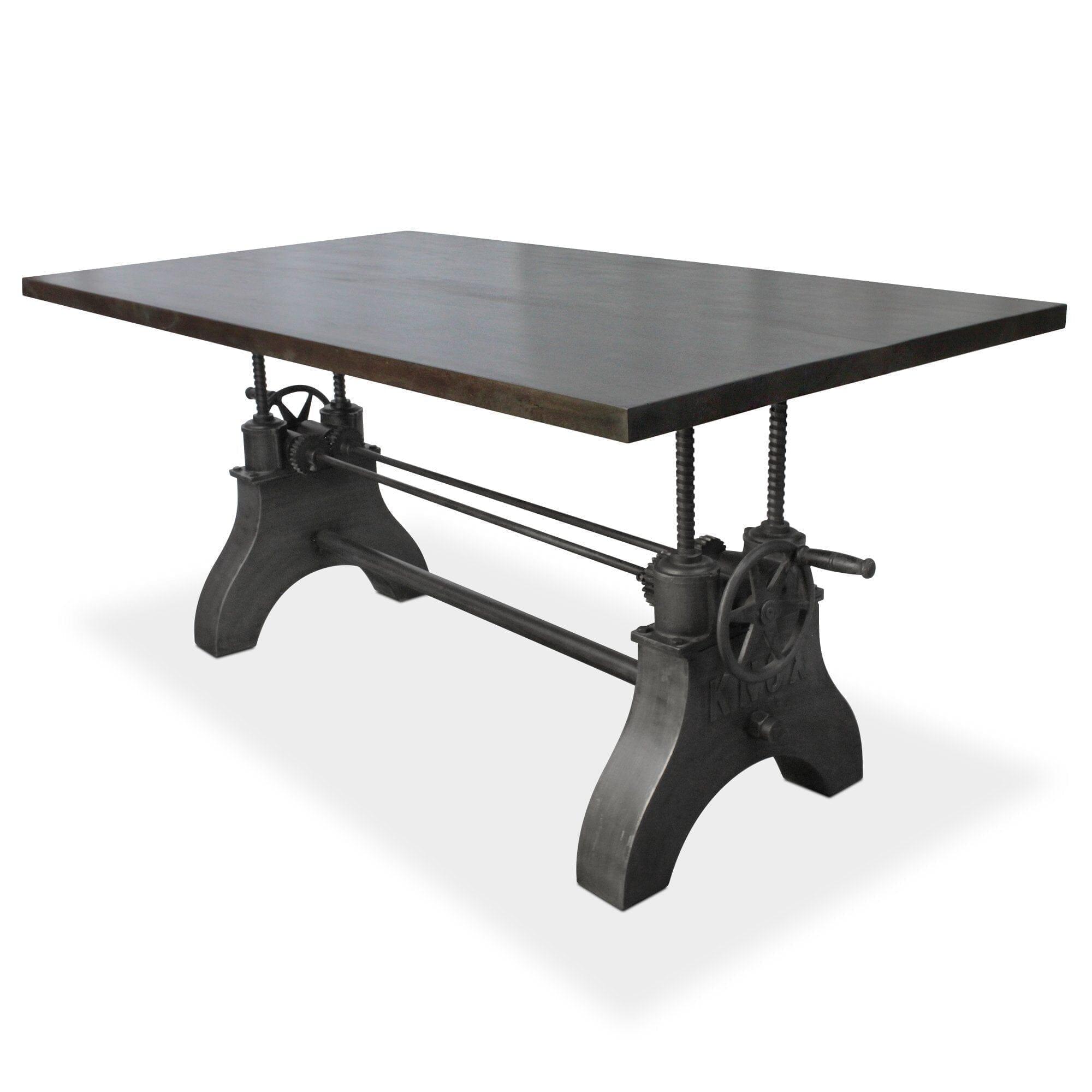 KNOX Adjustable Coffee to Dining Table - Industrial Steel Crank - Ebony ...