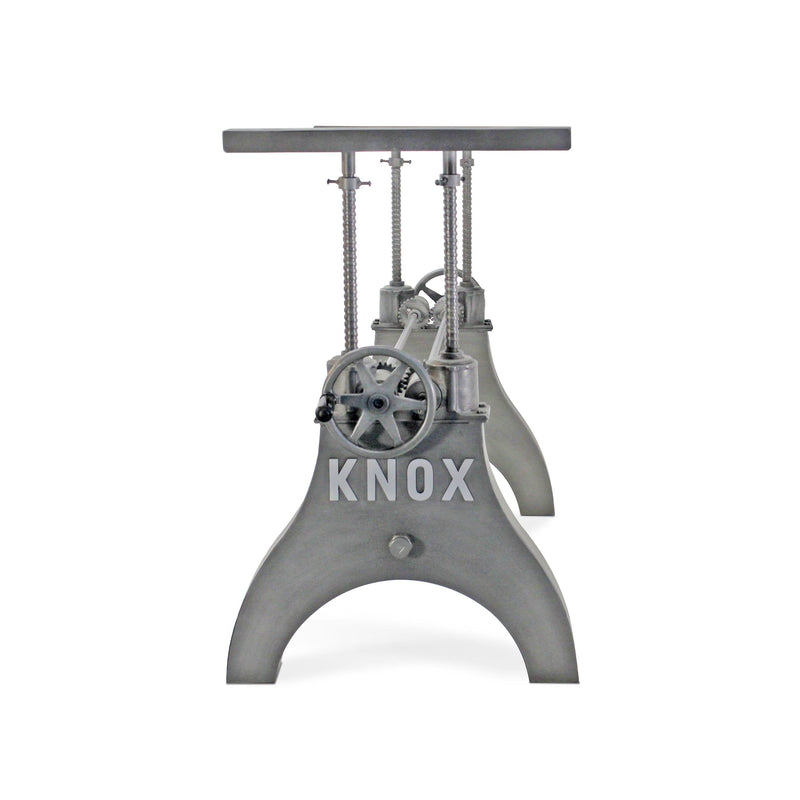 KNOX Adjustable Height Industrial Crank Dining Table Base Desk - Steel ...