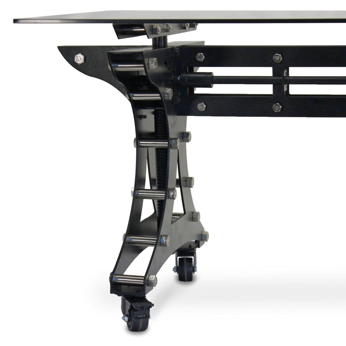 Longeron Dining Table Desk - Adjustable Height - Nickel - Casters ...