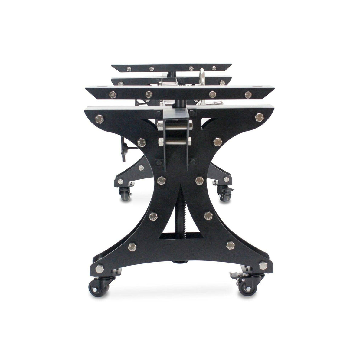 Longeron Dining Table Desk Base - Adjustable Height - Nickel - Casters ...
