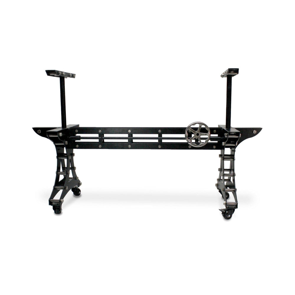 Longeron Dining Table Desk Base - Adjustable Height - Nickel - Casters ...