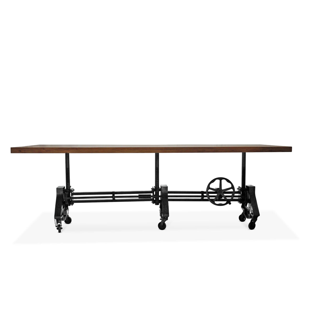 Otis Steel Communal Table - Adjustable - Iron Base - Casters - Natural ...