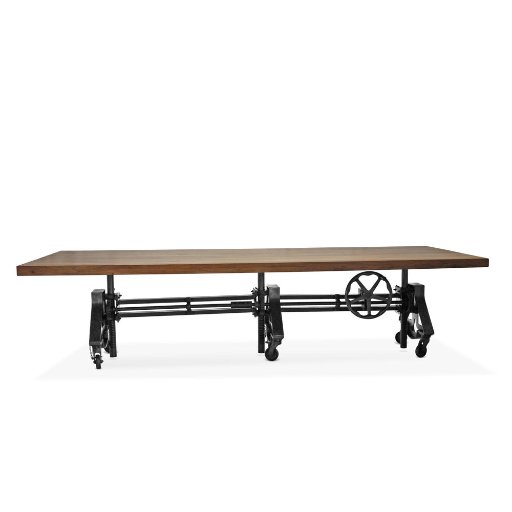 Otis Steel Communal Table - Adjustable - Iron Base - Casters - Natural ...