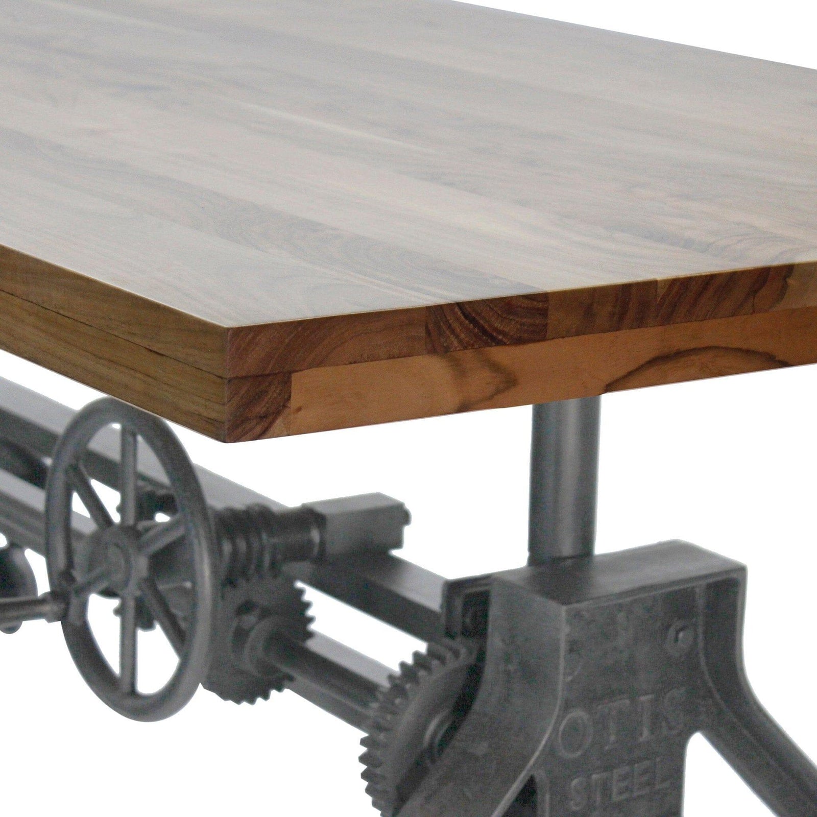 Otis Steel Dining Table - Adjustable Height - Iron Base - Casters ...