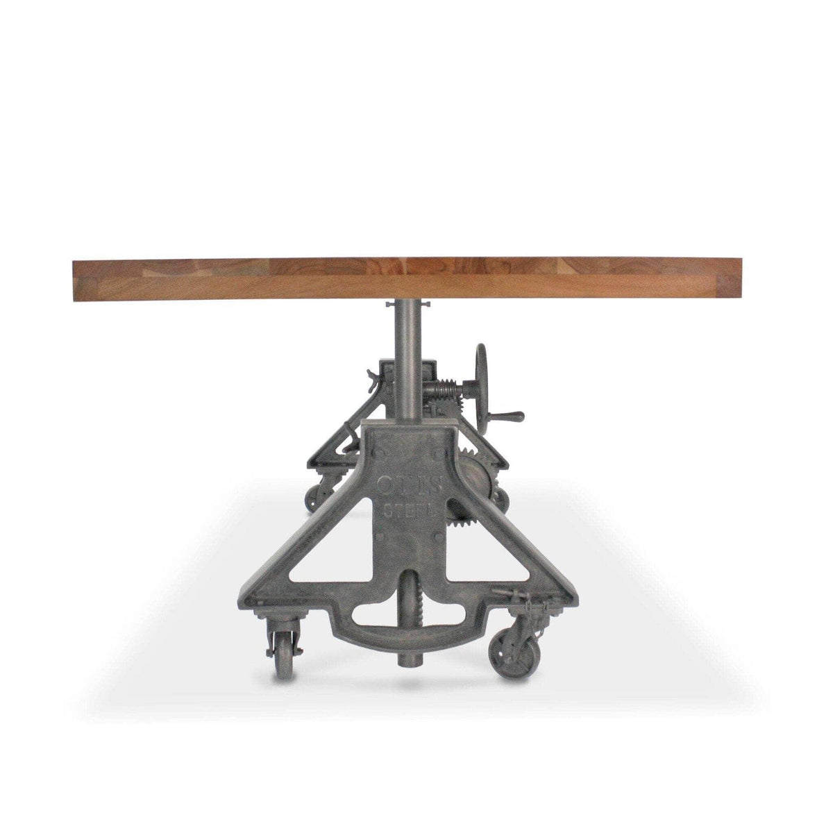 Otis Steel Dining Table - Adjustable Height - Iron Base - Casters ...