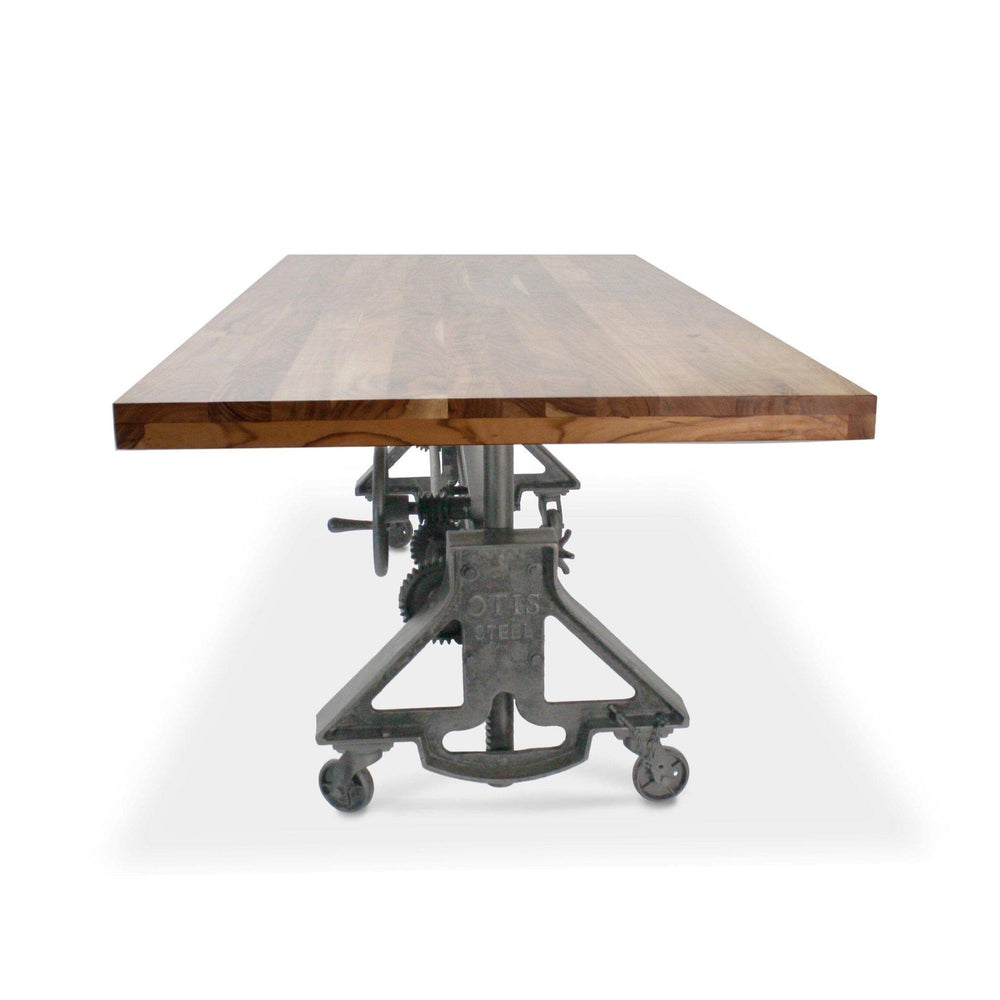 Otis Steel Dining Table - Adjustable Height - Iron Base - Casters ...