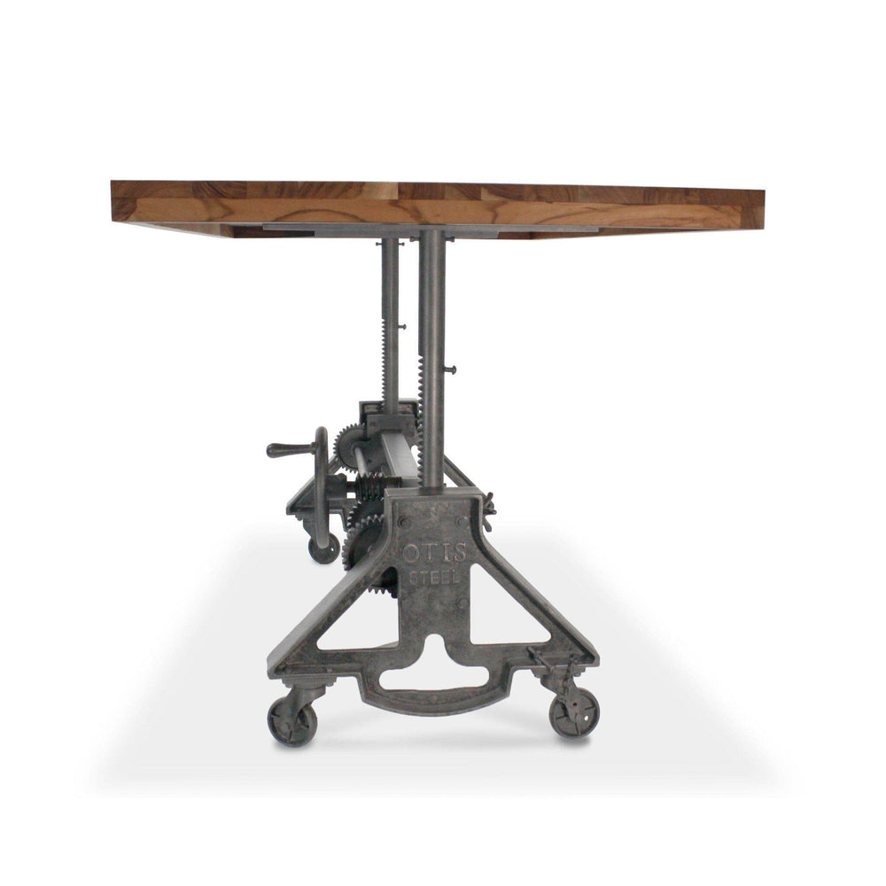 Otis Steel Dining Table - Adjustable Height - Iron Base - Casters ...