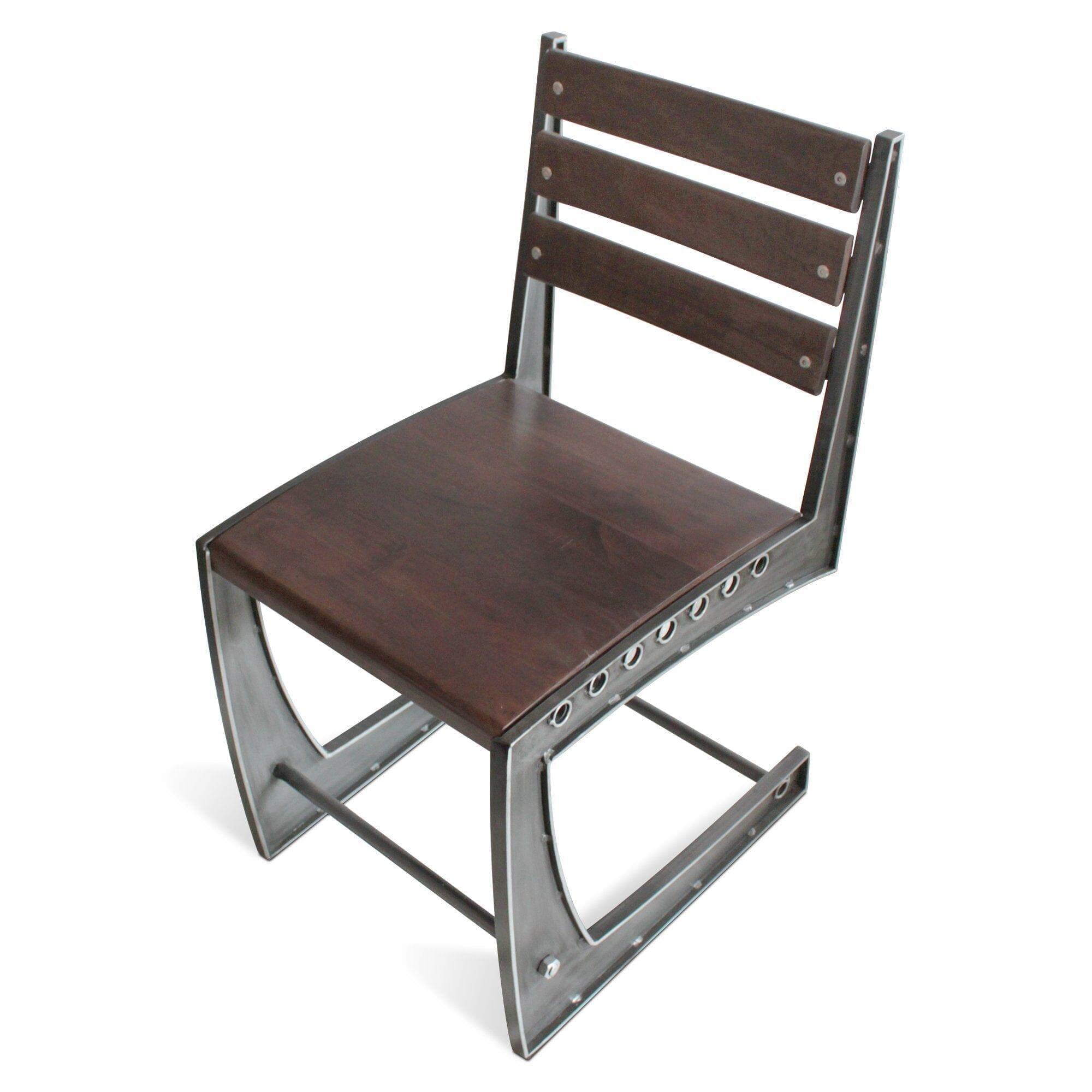 Zing Industrial Dining Chair - Rugged Steel Frame - Hardwood Seat ...